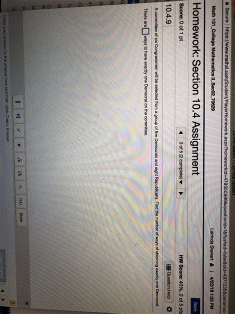 Solved 4785 Homework Section 10 4 Assignment Score 0 Of 1