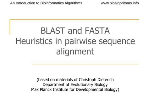 pdf blast and fasta heuristics in pairwise sequence alignmentmraz