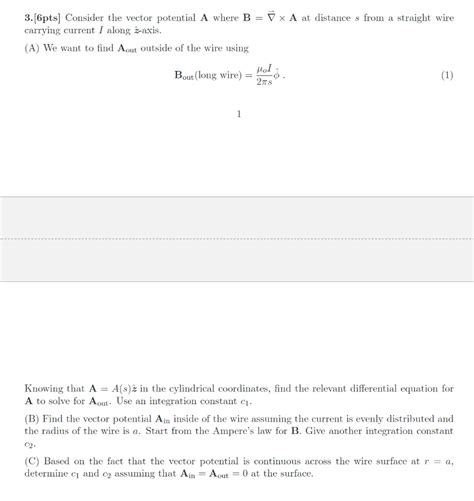 Solved Pts Consider The Vector Potential A Where B V Chegg