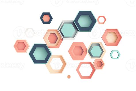 Abstract Geometric Background Featuring Colorful Hexagons In Various