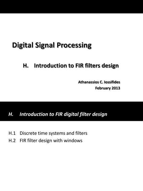 PDF Introduction To FIR Filter Design DOKUMEN TIPS