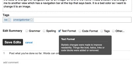 Improve The Editing Flow With Predefined Options For Edit Summary