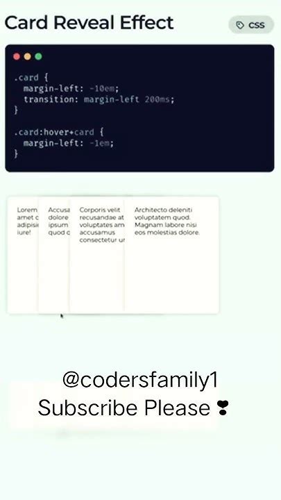 Card Reveal Effect In Css Card Reveal Effect In Css Html Youtube