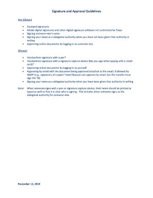 Fillable Online Signature And Approval Guidelines Fax Email Print PdfFiller