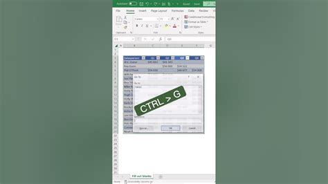 Fill Out Blanks In Excel🔥🔥 Excel Exceltips Shorts Youtube