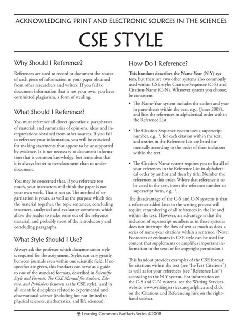 Cse Style Pdf