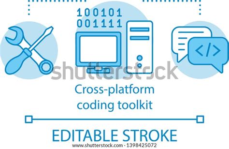 cross platform coding toolkit concept icon stock vector royalty free