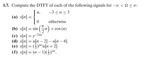 Solved Compute The DTFT Of Each Of The Following Chegg