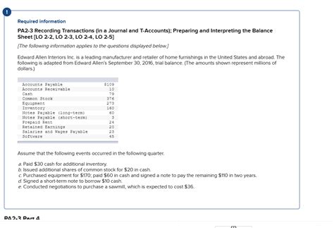 solved pa2 3 part 4 4 summarize the journal entry effects