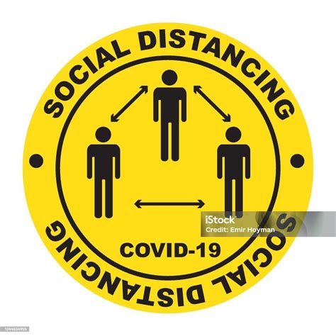 코로나 바이러스의 확산을 방지하기 위해 사회적 거리의 규칙을 준수합니다 새로운 코로나 바이러스 개념 사회 거리 개념 레이블 배너 평면 벡터 2 마일에 대한 스톡 벡터 아트