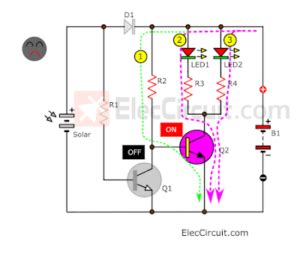 Simple Solar Light Circuit Version Ii Using Li Ion Battery Eleccircuit