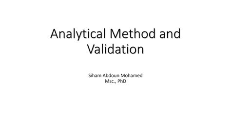 Analytical Method Validation Workshop Pdf