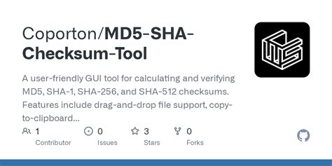 Github Coporton Md5 Sha Checksum Tool A User Friendly Gui Tool For Calculating And Verifying