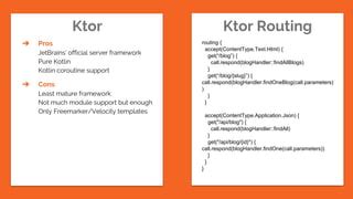 Kotlin Server Side Frameworks PPT