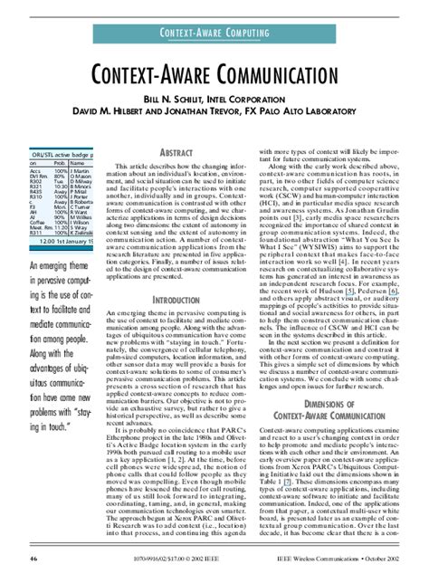 Pdf Context Aware Communication