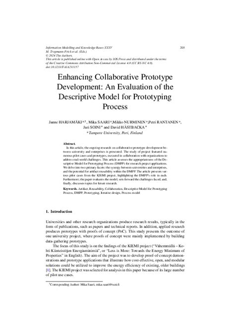Pdf Enhancing Collaborative Prototype Development An Evaluation Of The Descriptive Model For