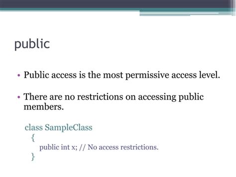 c access modifiers pptx programming languages computing