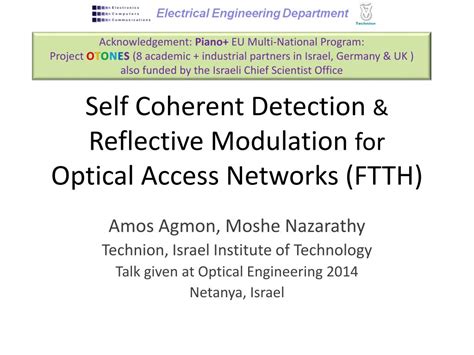 Ppt Self Coherent Detection And Reflective Modulation For Optical Access Networks Ftth
