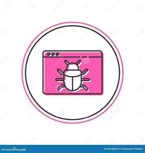 Filled Outline System Bug Concept Icon Isolated On White Background