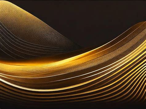 Wave Lines Pattern Smooth Curve Flowing Dynamic Gold Gradient Light Premium Ai Generated Image
