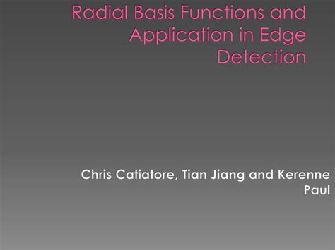 ppt radial basis functions and application in edge detection
