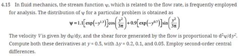 Solved In Fluid Mechanics The Stream Function Y Which Chegg