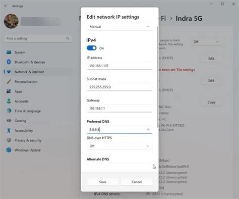 how to set up static ip address on windows 11