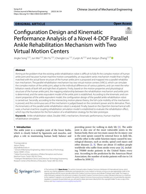 Pdf Configuration Design And Kinematic Performance Analysis Of A