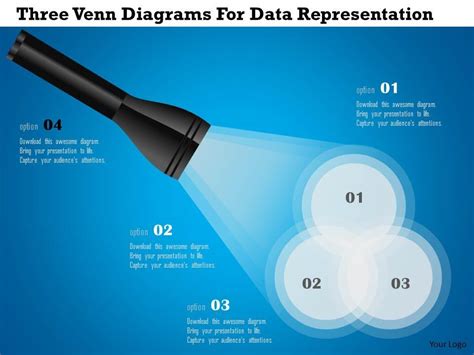 By Three Venn Diagrams For Data Representation Powerpoint Template