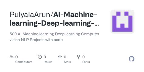 Github Pulyalaarunai Machine Learning Deep Learning Computer Vision