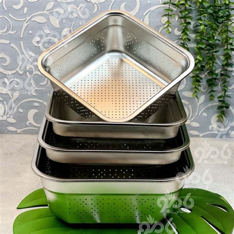 آبکش استیل مربع یونیک در 4سایز گالری بامبو