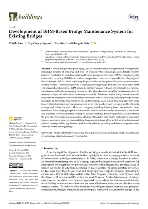 Pdf Development Of Brim Based Bridge Maintenance System For Existing Bridges