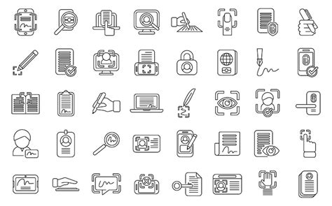 Premium Vector Handwriting Identification Icons Set Outline Vector