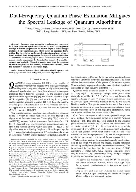 pdf dual frequency quantum phase estimation mitigates the spectral