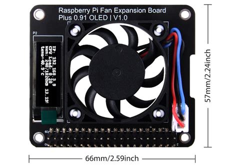 52pi Fan Expansion Board Plus 0 91 Oled V1 0 For Raspberry Pi 4b 3b 3b 2b Robotshop