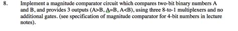 Solved Implement A Magnitude Comparator Circuit Which
