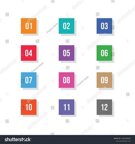 bullet points number one twelve stock vector royalty free 2364188289