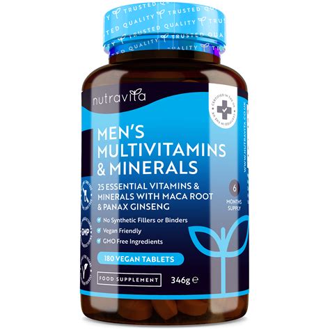 Multivitamine & Mineralien für Männer 180 Tabletten — Nutravita Deutschland