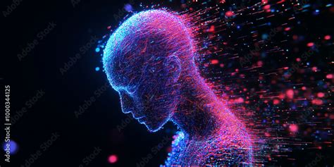 Ai Abstract Human With Cubits And Digital Bits Futuristic 8 Bit Technology Design Neural