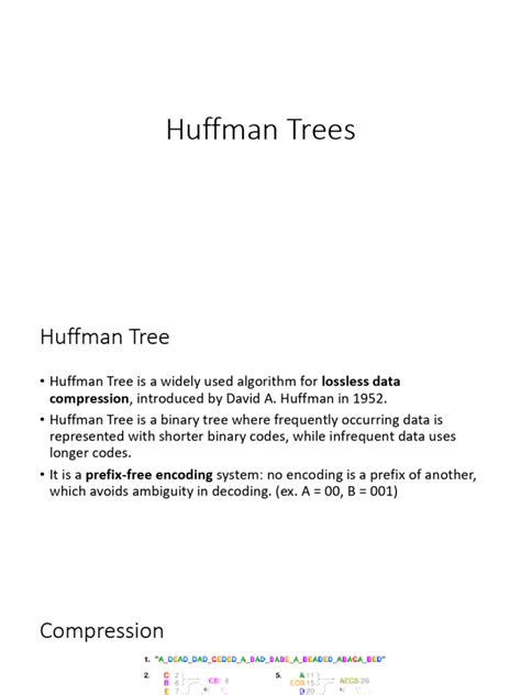 2024 11 12 Huffman Trees 分享 Pdf Data Compression Code