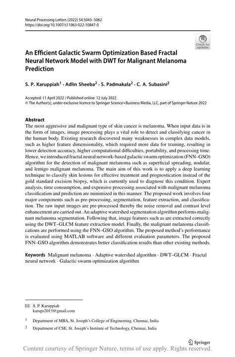 An Efficient Galactic Swarm Optimization Based Fractal Neural Network Model With Dwt For