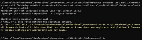 Nunit Framework Tests Do Not Run With Dotnet Test Nor Inside Vs2019