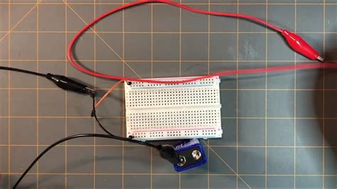 Connecting A 9v Battery To A Breadboard Using Alligator Clips