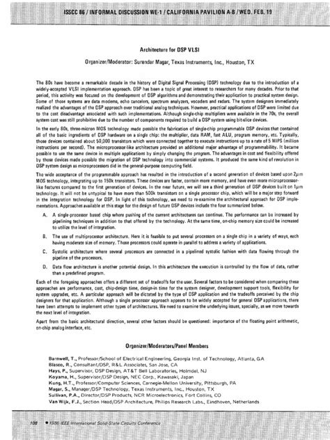 Architecture For Dsp Vlsi Pdf