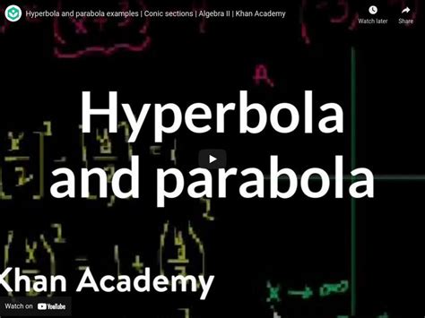 Khan Academy Algebra Ii Conic Sections Hyperbola And Parabola