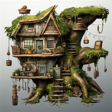 Premium Photo Tree House Game Assets
