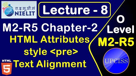 O Level M2 R5 Chapter 2 Html Attribute Style Attribute In Hindi