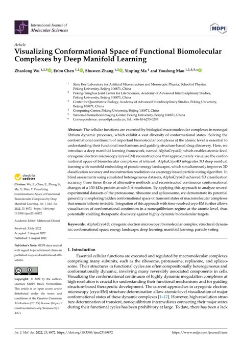 Pdf Visualizing Conformational Space Of Functional Biomolecular Complexes By Deep Manifold