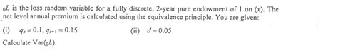 solved ol is the loss random variable for a fully discrete