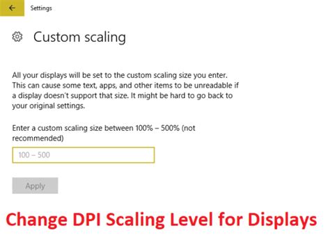 Change DPI Scaling Level For Displays In Windows 10 TechCult